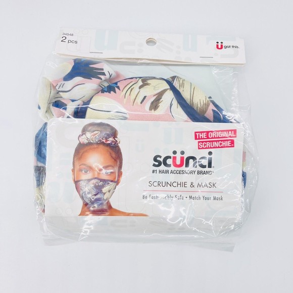 scunci | Accessories | Scunci Womens Matching Scrunchie Mask Pink ...
